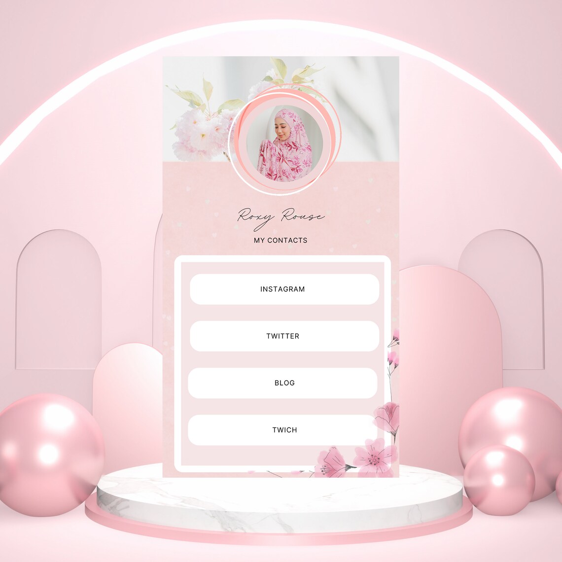 Pink Coquette Linktree Canva Template, Mini Website (digital Download ...