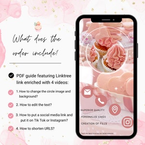 Link in Bio Template Bundle, Canva Linktree, Editable Template for Cake Shop Bakery / Instagram ...