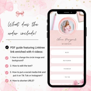 Link in Bio Linktree Canva Editable Template, Style Female - Mini ...