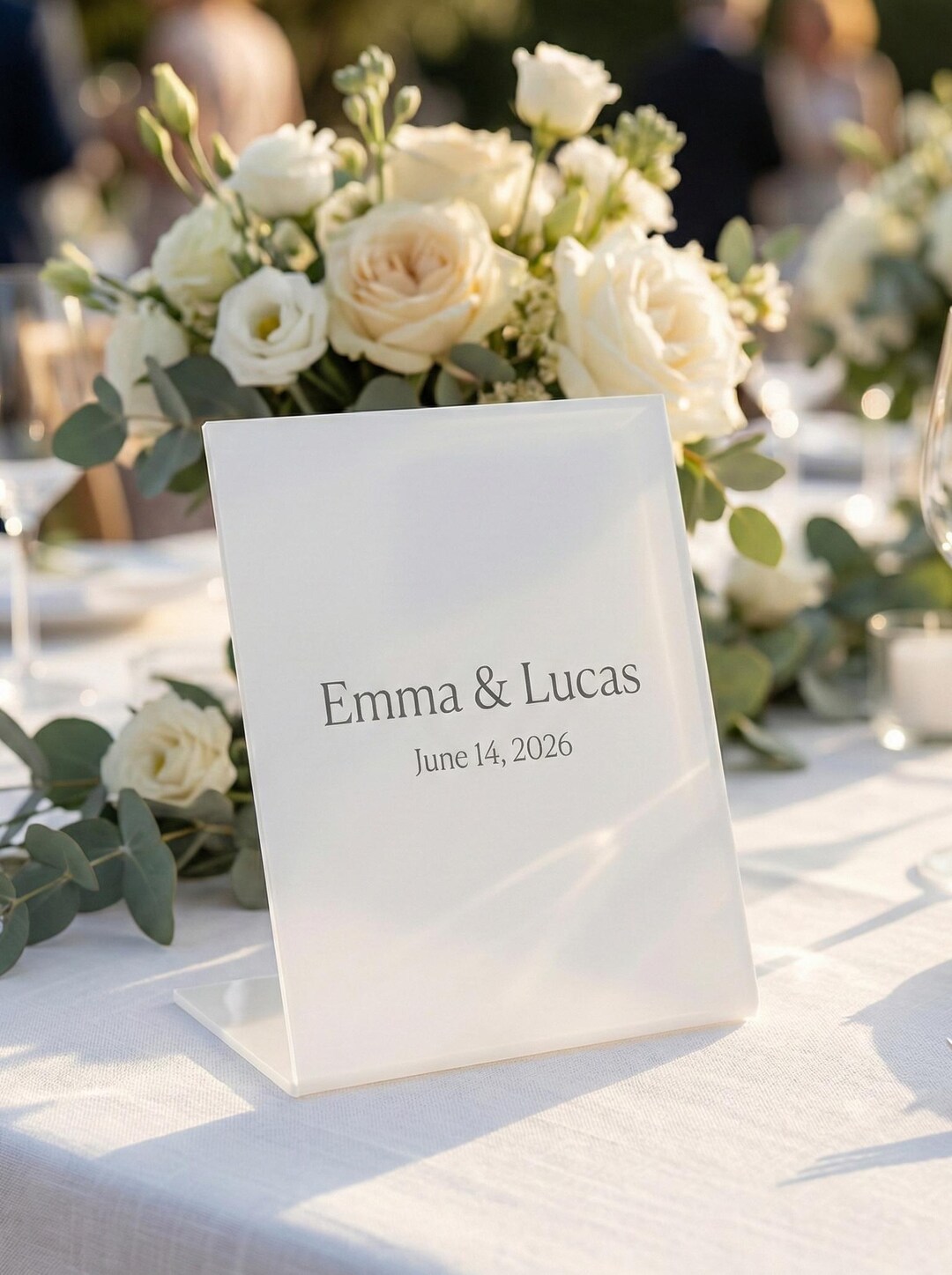 A5 Acrylic Table Menu Stand | Minimal Blank Angled Sign | Wedding, Café ...