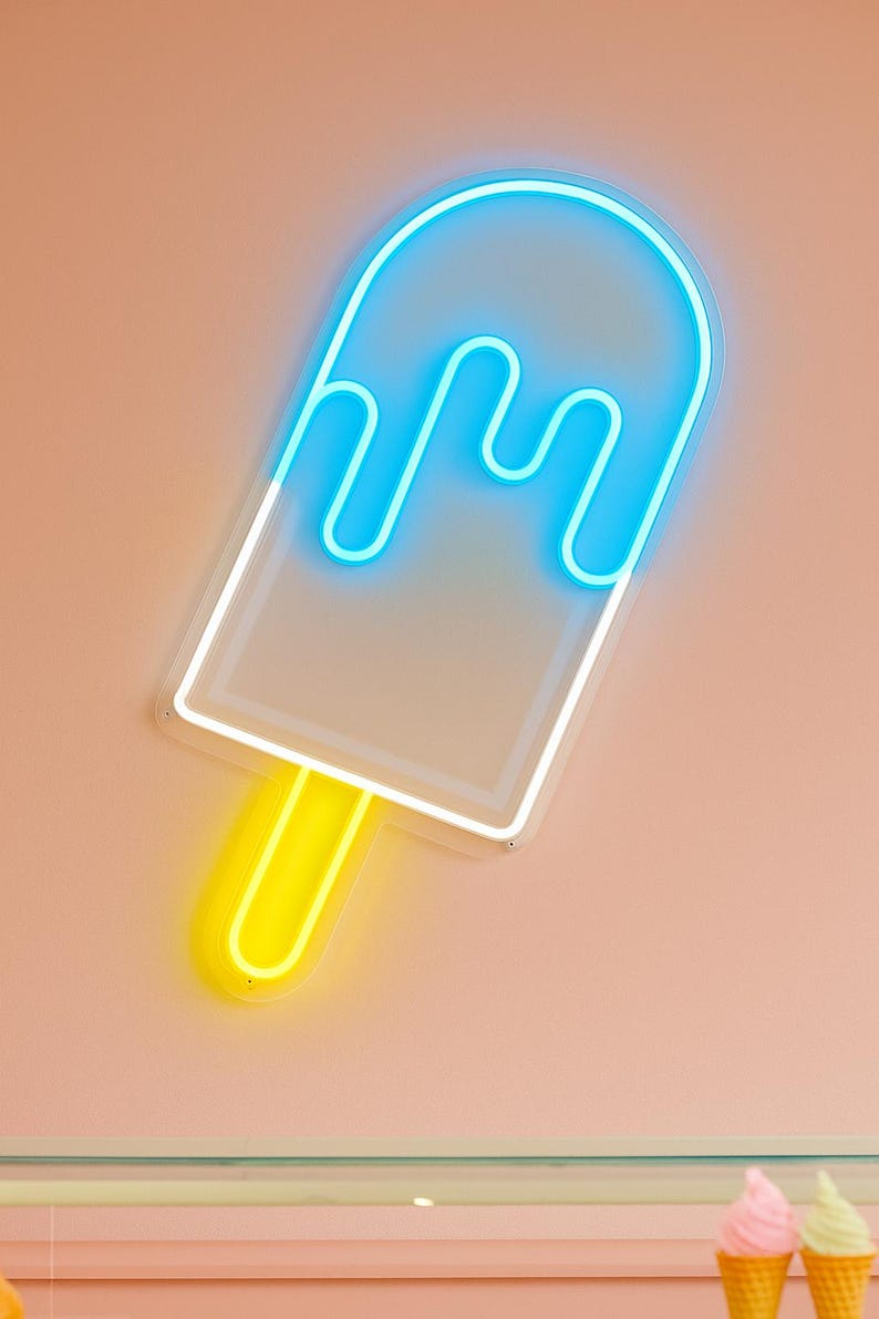 Ice Cream Neon Sign – LED Wall Light for Café, Dessert Bar, or Kitchen ...