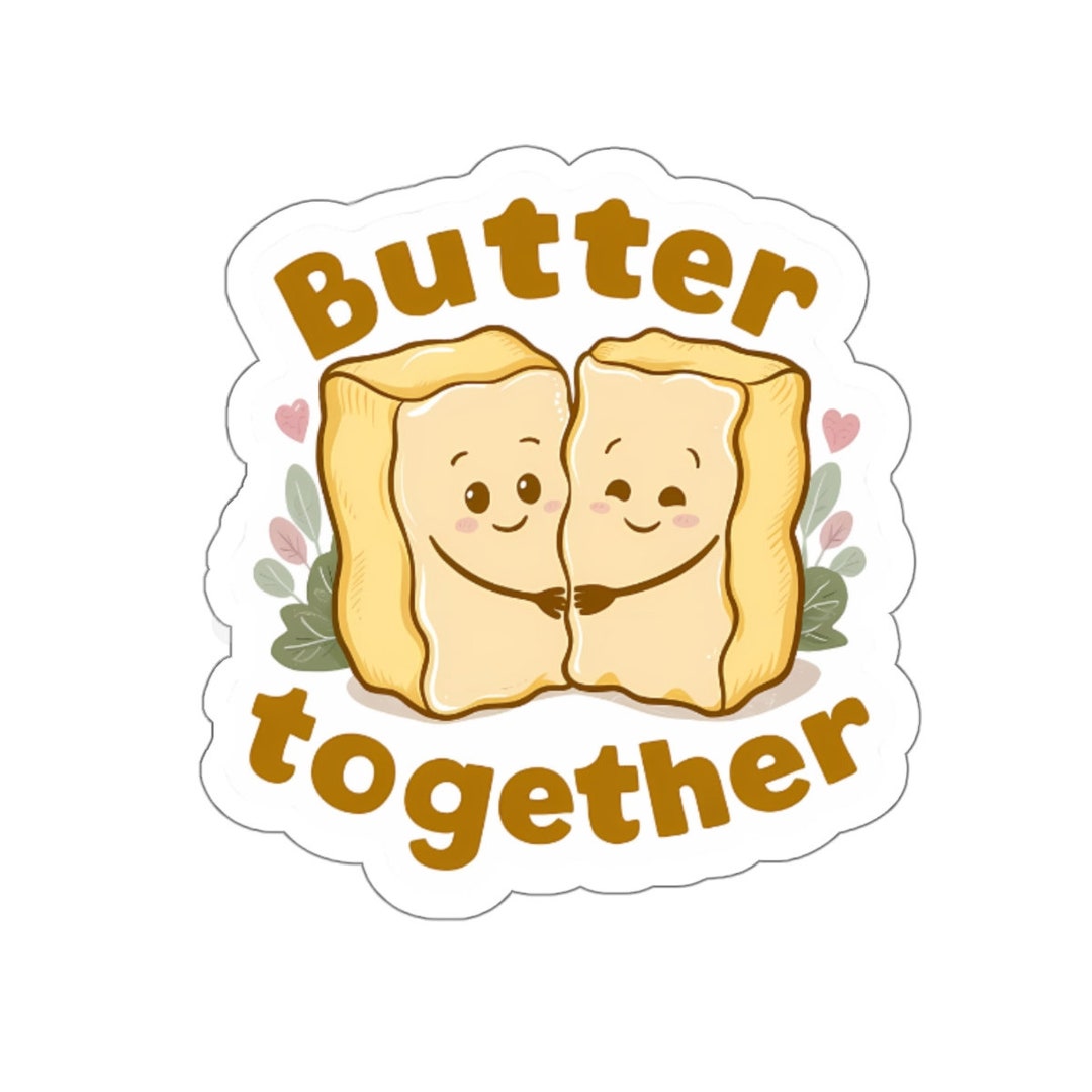 Cute Butter Together Sticker, Kiss-cut Stickers, Vinyl Decal Sticker ...