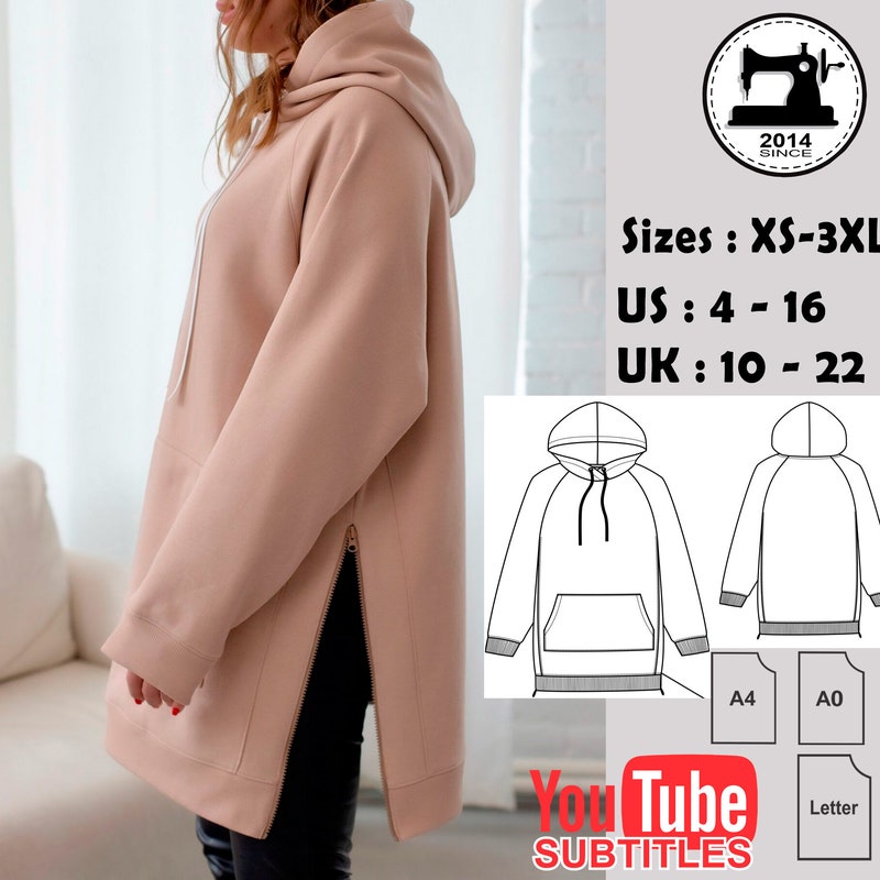 Pattern Hoodie - Etsy