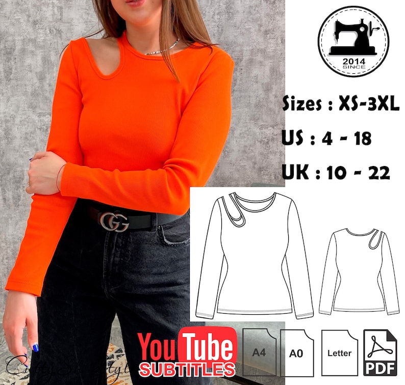 Long Sleeve Sewing Pattern Pdf - Etsy