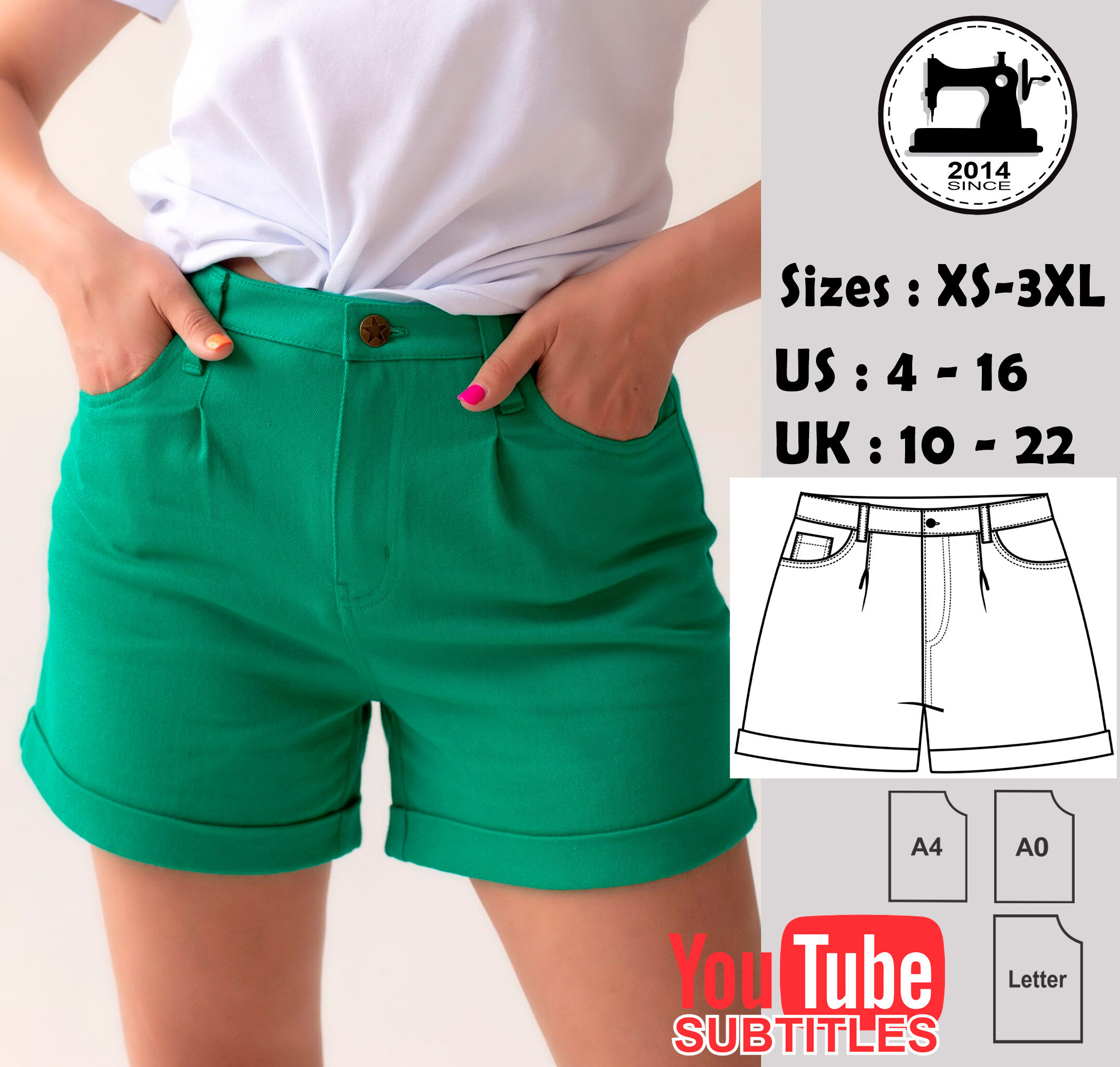 Shorts Sewing Pattern PDF, Denim Shorts Pdf Pattern - Etsy
