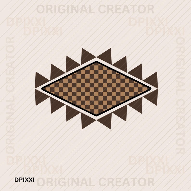 Aztec Diamond Checker Frame Png * Border Frame Shape Clipart Digital ...