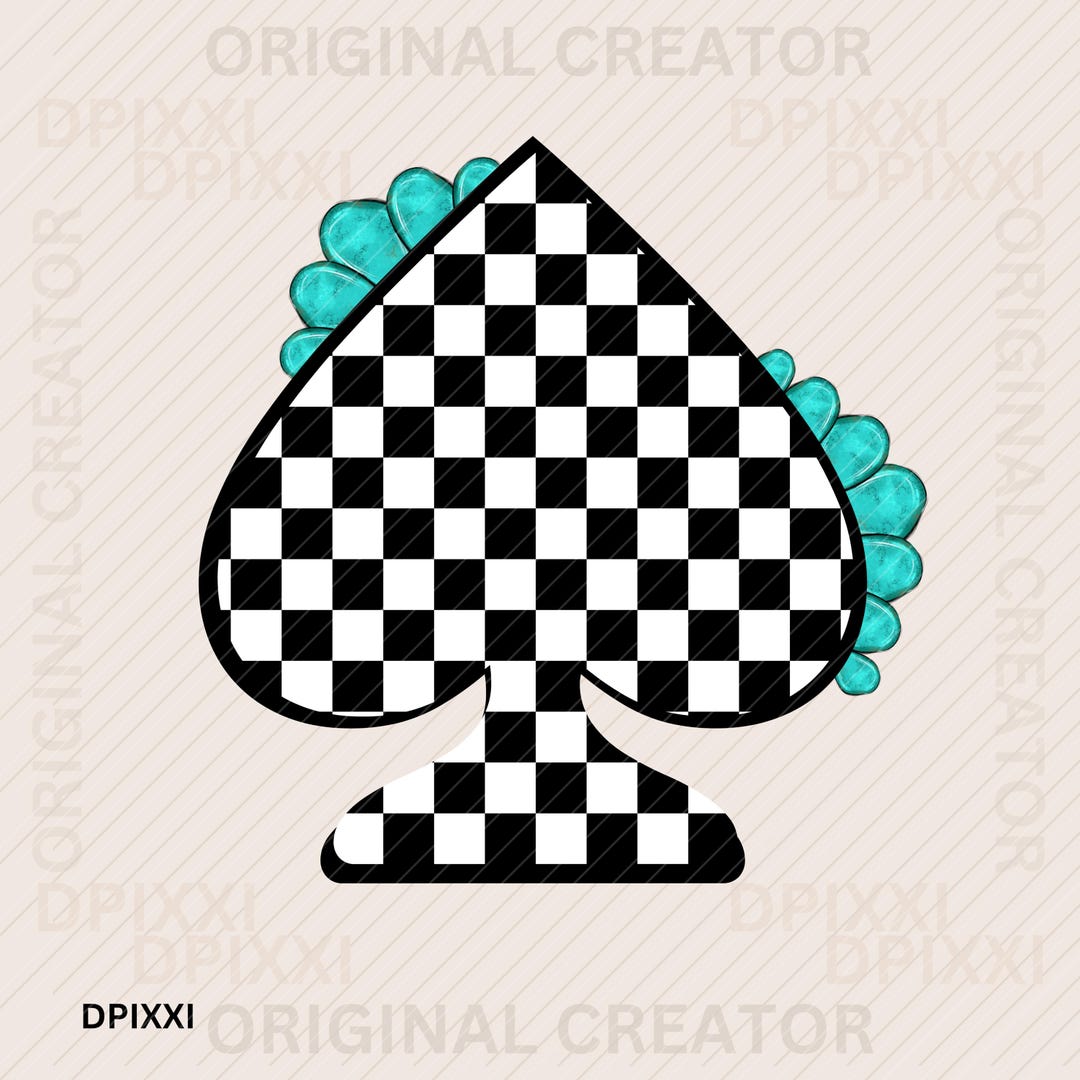 Turquoise Checker Spade Frame Png * Border Frame Shape Clipart Digital ...