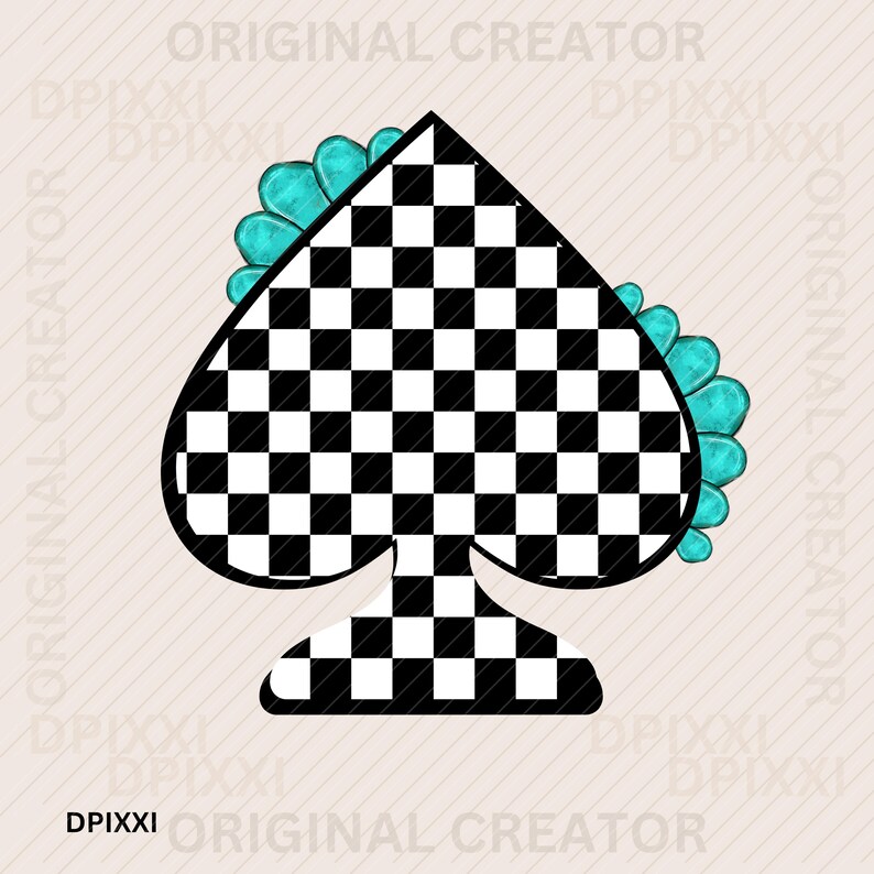 Turquoise Checker Spade Frame Png * Border Frame Shape Clipart Digital ...