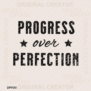 Progress Over Perfection Inspiration Office Boho Motivation Classroom ...