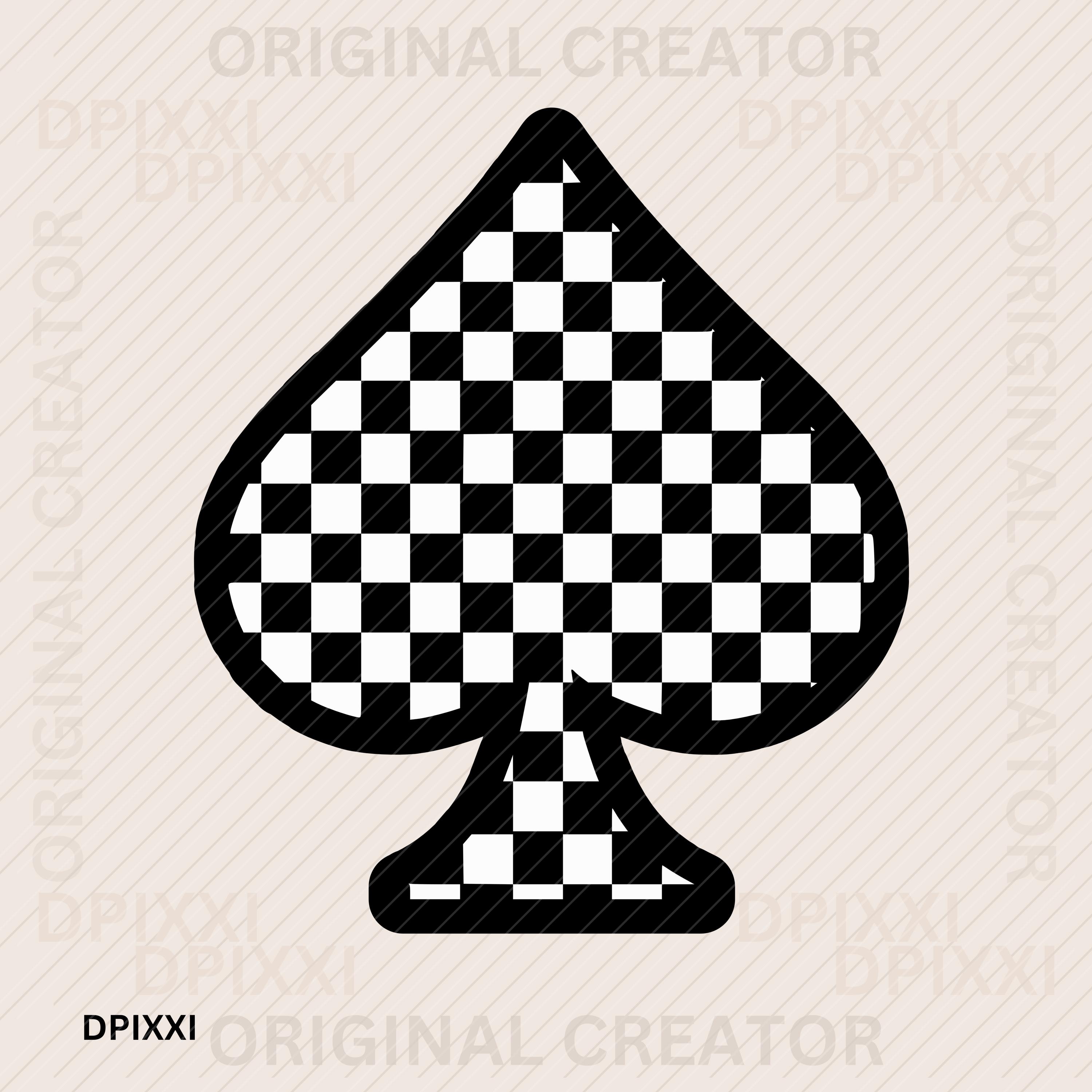 Big Border Checker Spade Frame Png * Border Frame Shape Clipart Digital ...