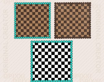 EDITABLE Checker Star Shape Png, Svg * Border Frame Clipart Digital ...