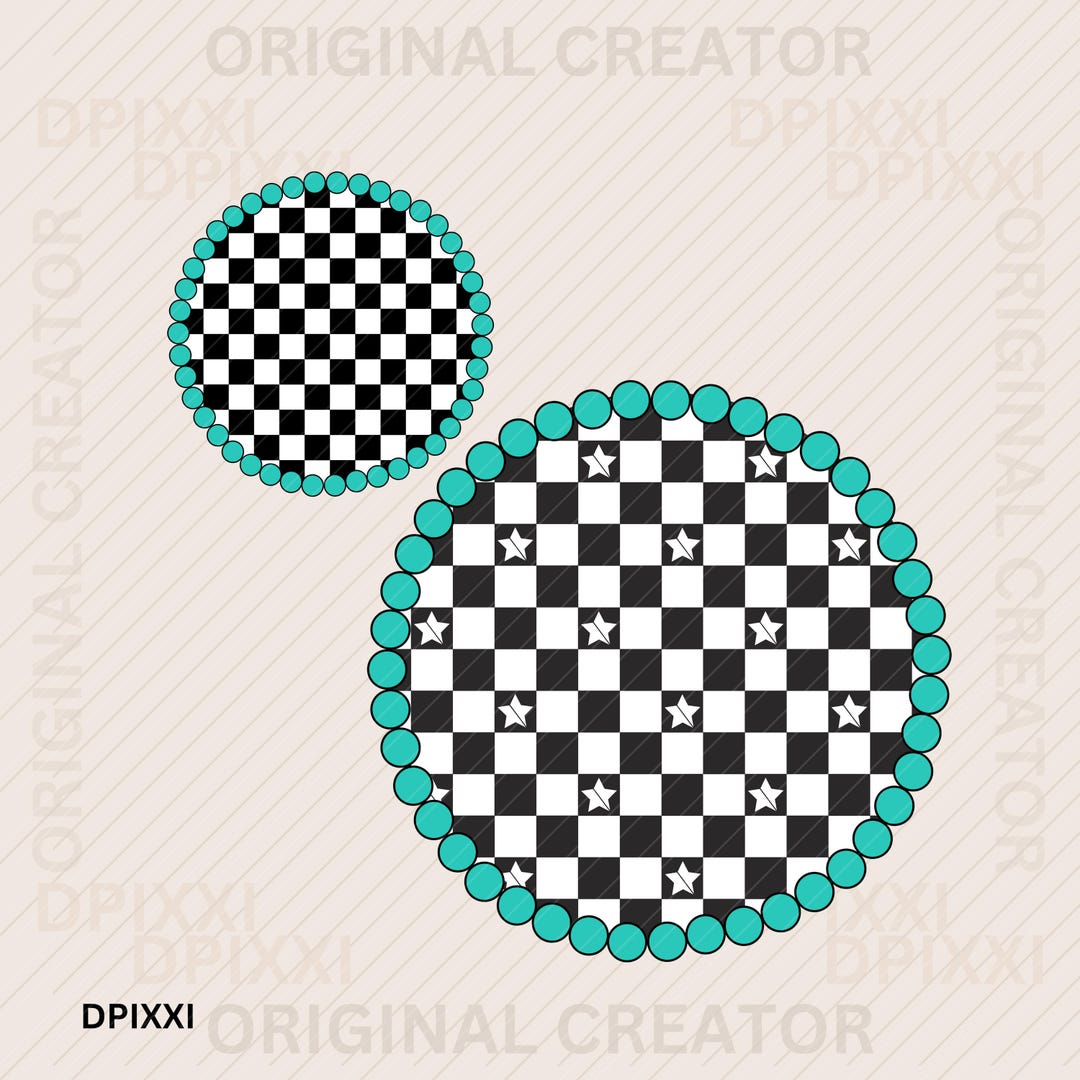 EDITABLE Circle Checker Frame Png, Svg * Circle Turquoise Frame, Frame ...