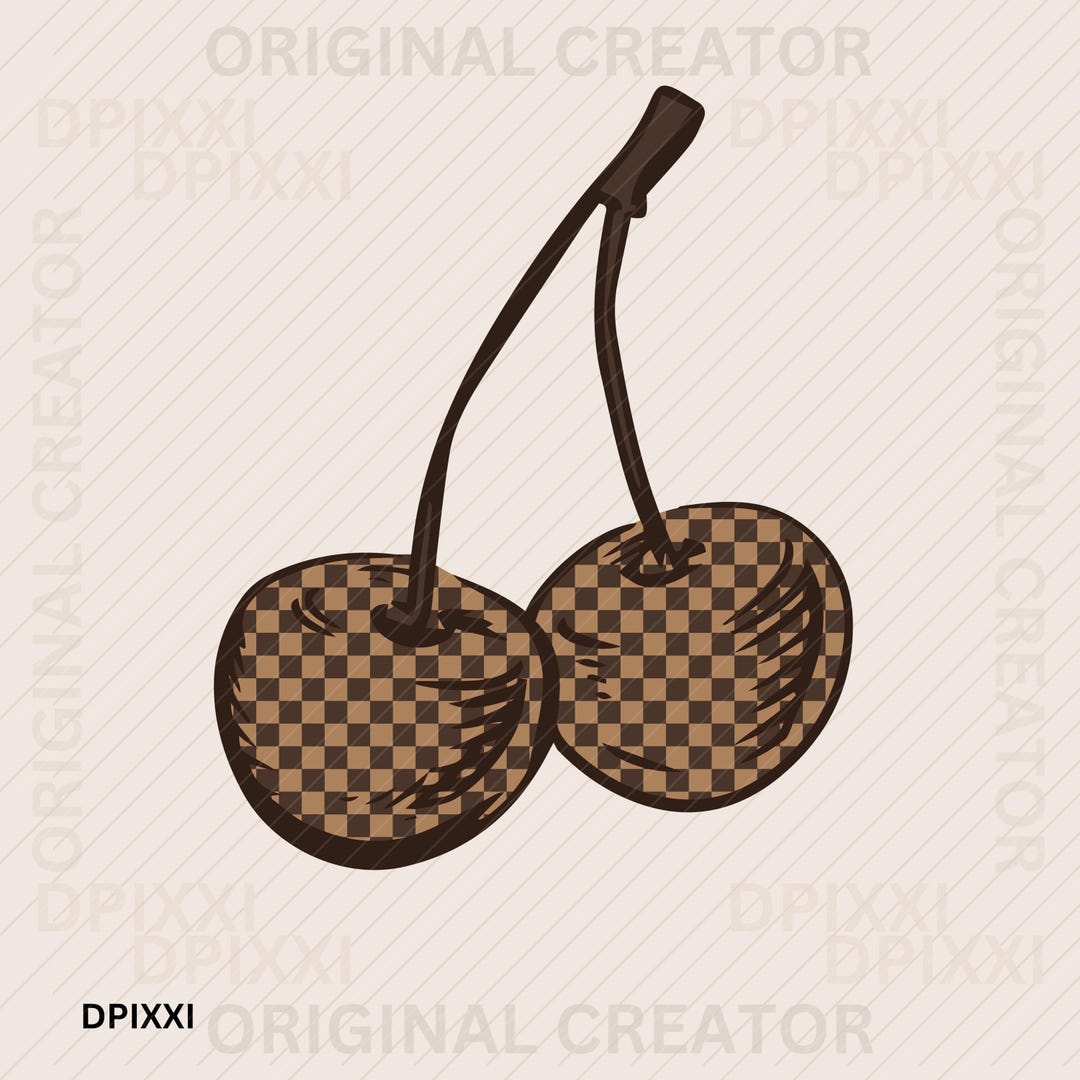 Checker Cherry Design PNG * Border Frame Clipart Digital Download ...