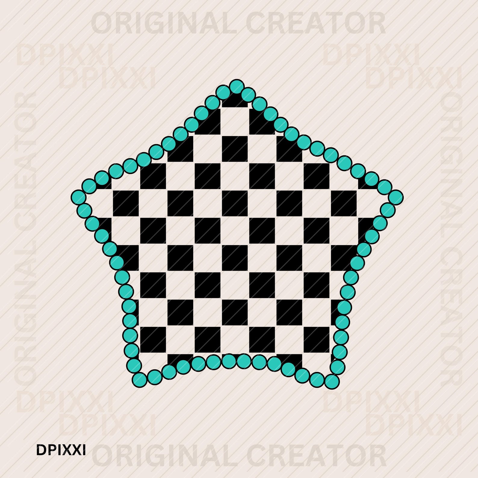 EDITABLE Checker Star Shape Png, Svg * Border Frame Clipart Digital ...