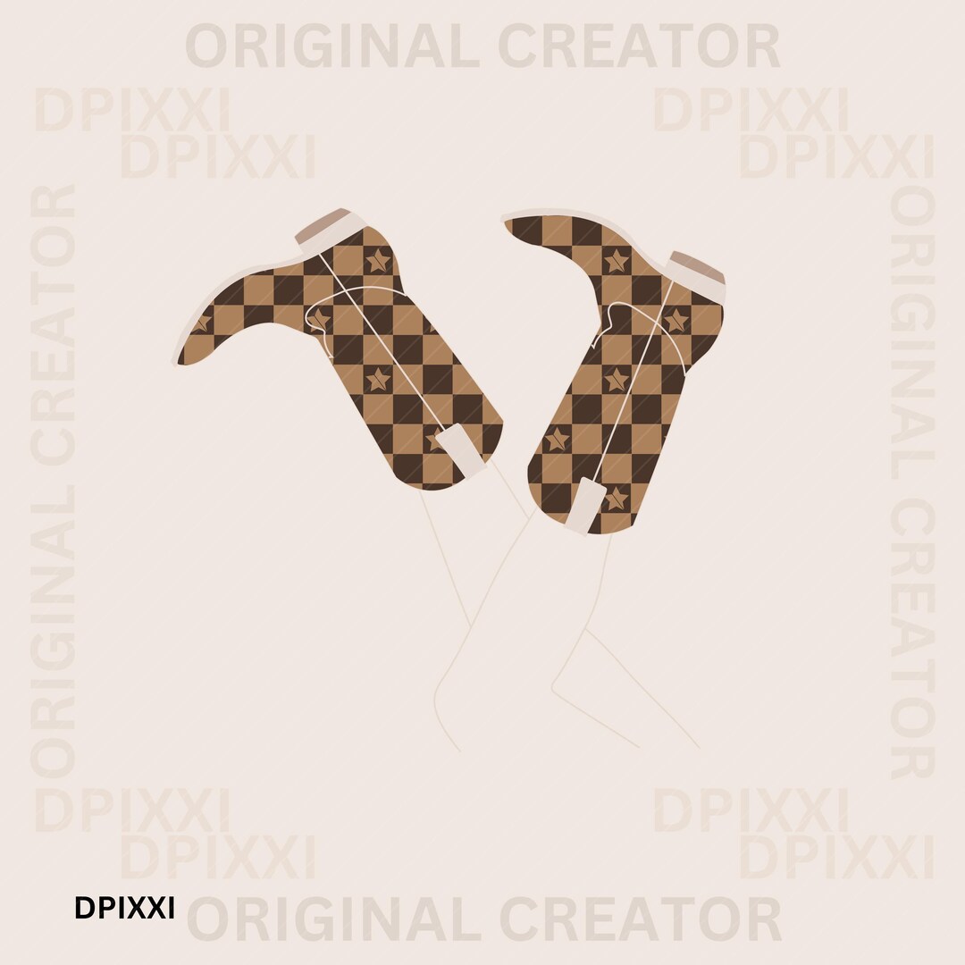 Checker Cowgirl Leg Boot PNG * Clipart Digital Download | Western ...