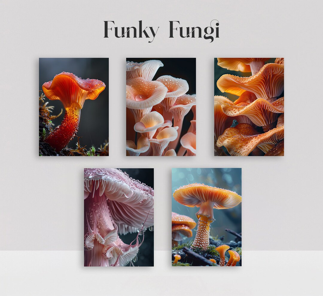 Fungi Posters, 5 Ai-generated Digital Downloads. Fresh Fungi Fruit ...