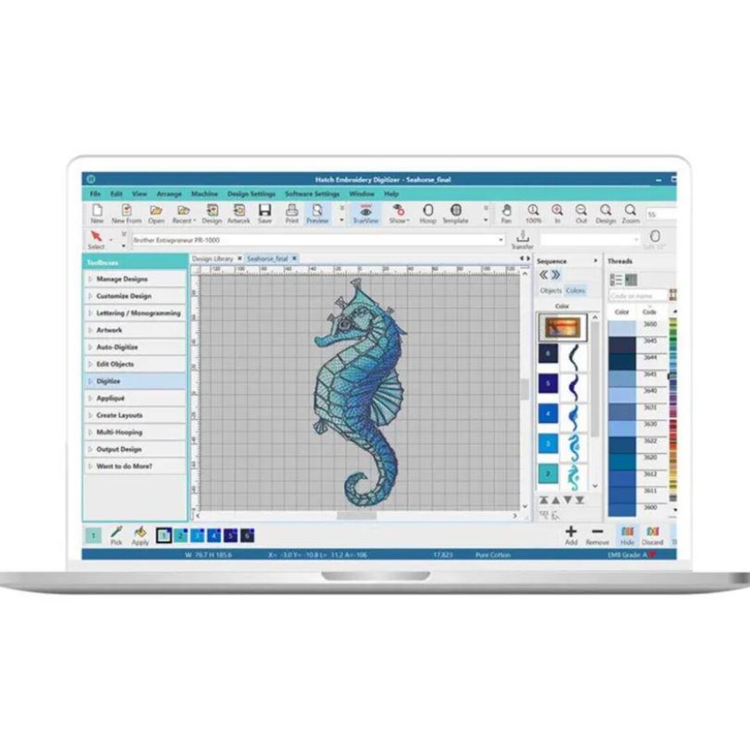 Hatch 2 Embroidery Software Digitizing Lifetime Activation READ ...