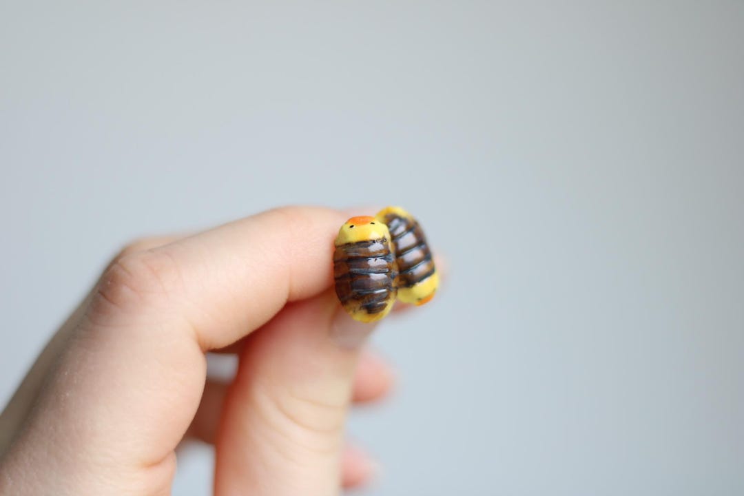 Rubber Ducky Isopod Handcrafted Polymer Clay Stud Earrings, Fimo Isopod ...