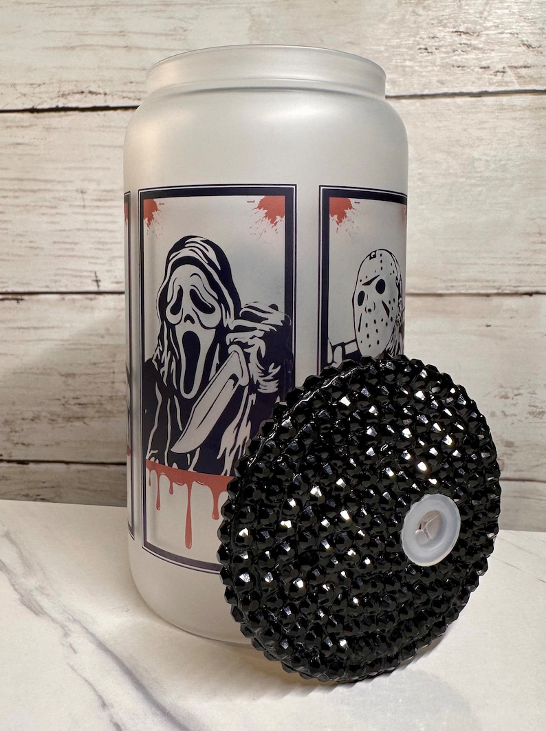 16oz Horror Movie Sublimated Glass Can| Horror Movie Lover| Halloween ...