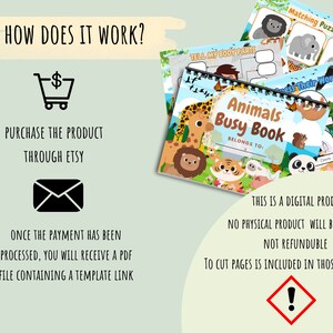 Animal-themed Busy Book Kids Learning Printable Editable Busy Books for ...