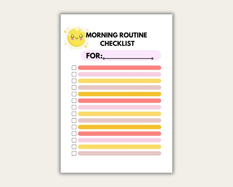 Printable Kids Daily Checklist Kids Daily Checklist Bedtime Routine ...