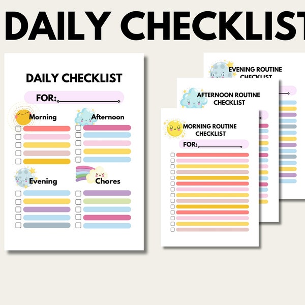 Kids Daily Checklist Printable - Etsy