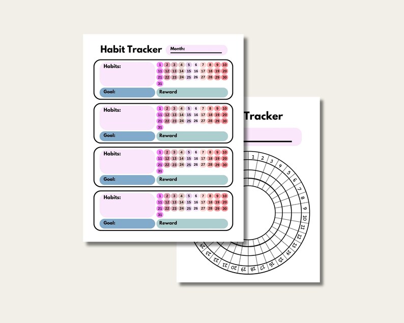 Habit Tracker Notion Habit Tracker Habit Tracker Printable Monthly ...
