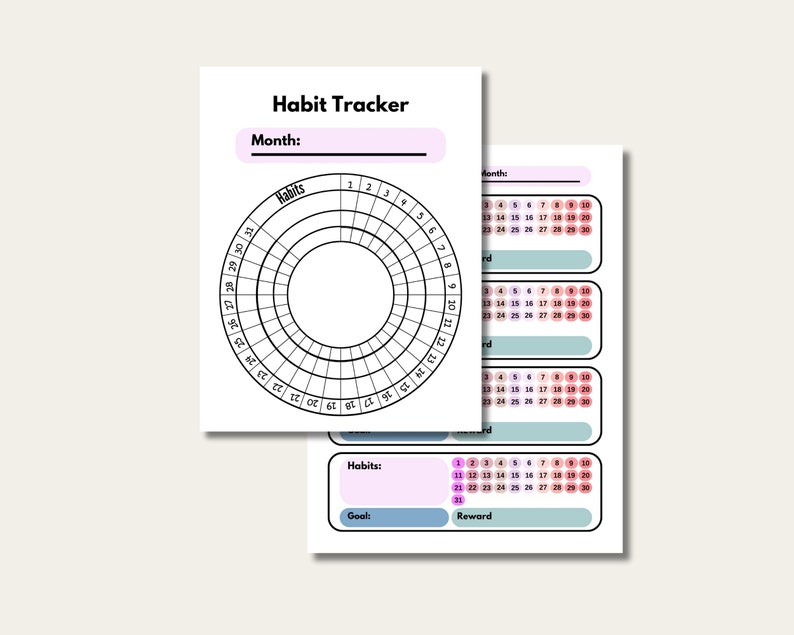 Habit Tracker Notion Habit Tracker Habit Tracker Printable Monthly ...