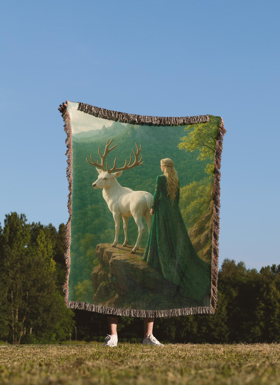 Stag Woven Blanket, Throne of Glass Inspired , TOG Cozy Gift, Wildlife ...