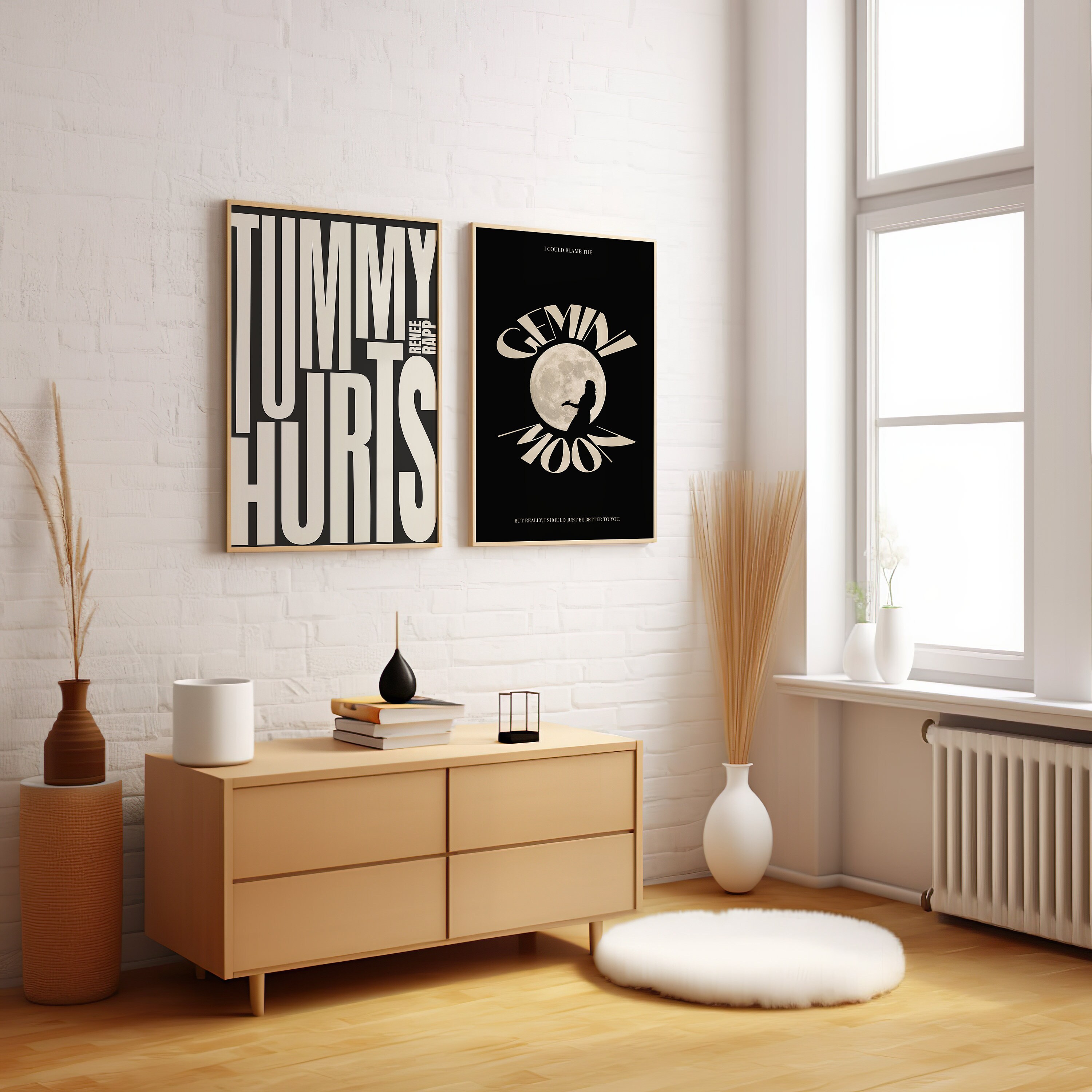 PRINTABLE Renee Rapp Poster Set, Gemini Moon & Tummy Hurts Print, Renee ...