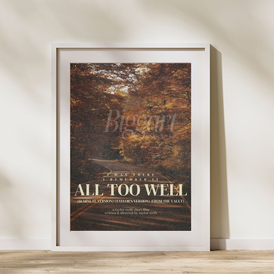 All Too Well, Taylor Swift Print, Red Album Poster, All Too Well Poster ...