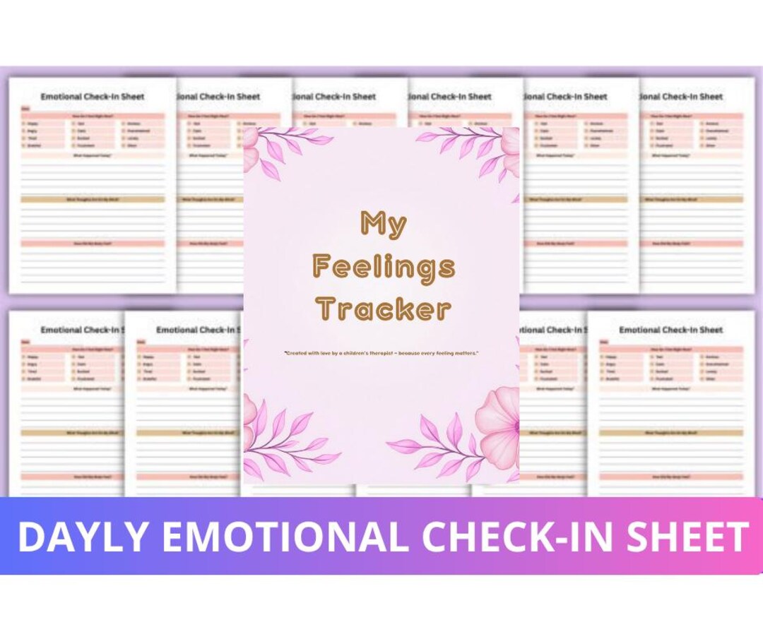 Feelings Tracker for Kids | Daily Mood Chart | Emotions Journal ...