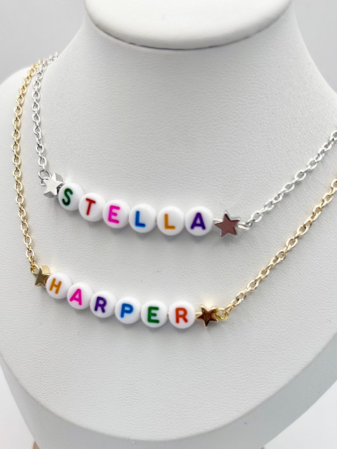 Rainbow Name Necklace, Cute Name Necklace Colourful, Custom Jewellery ...