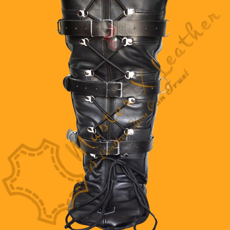 Real Leather Mummy BDSM Gimp Bag Strait Jacket Leather Sleep Sack ...