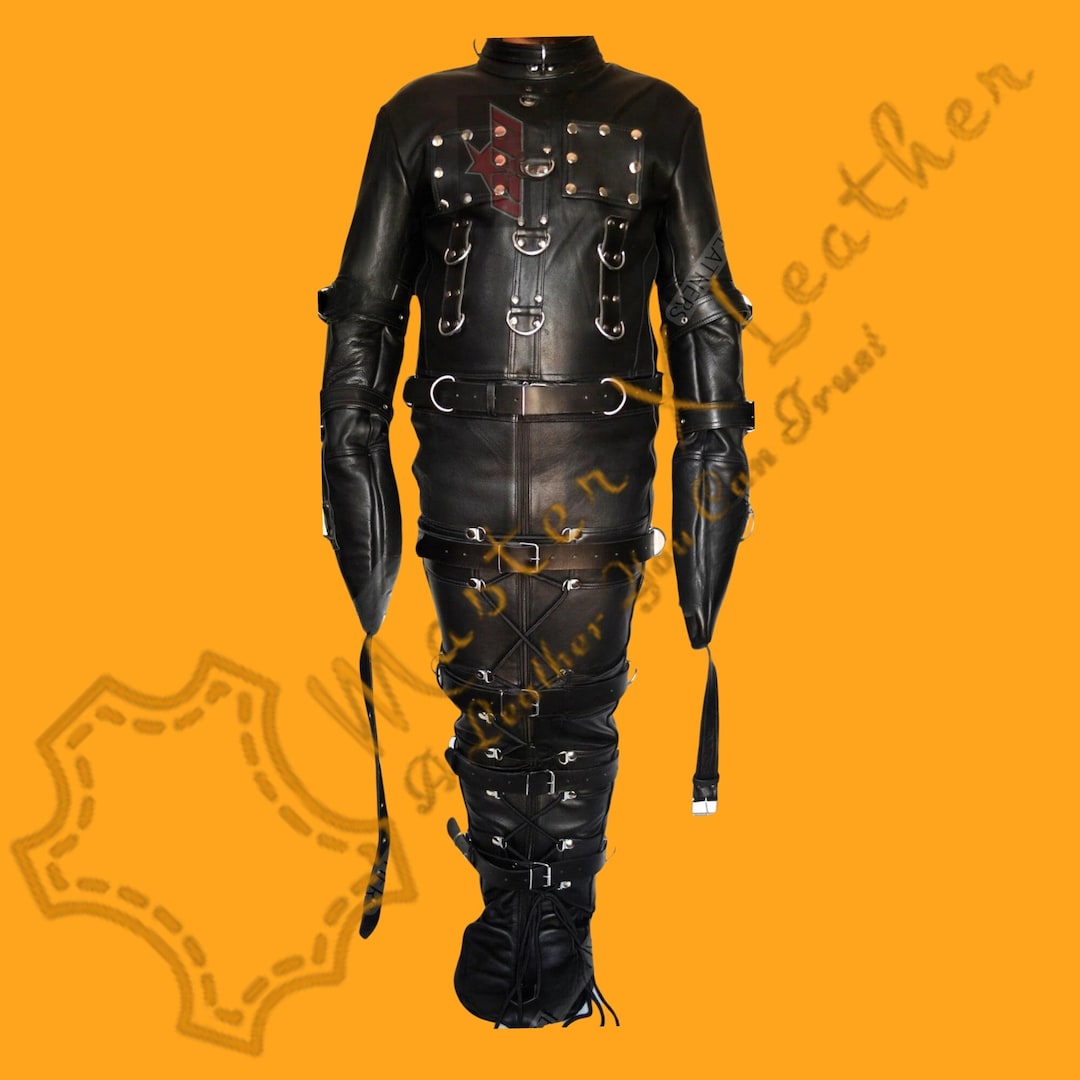 Real Leather Mummy BDSM Gimp Bag Strait Jacket Leather Sleep Sack ...
