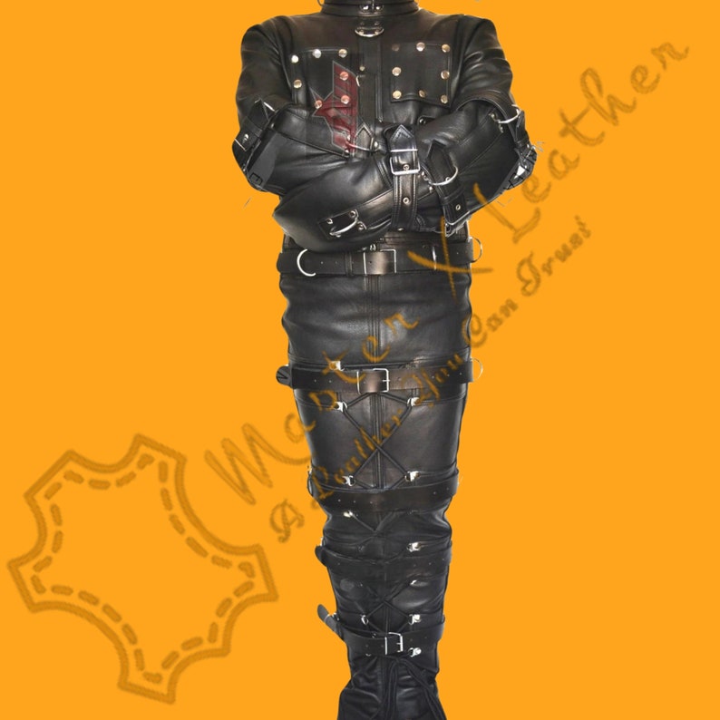 Real Leather Mummy BDSM Gimp Bag Strait Jacket Leather Sleep Sack ...