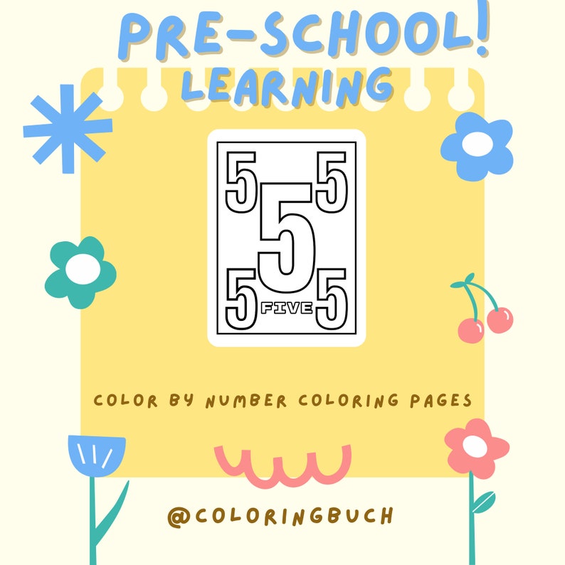 Color by Number Coloring Book Numbe Recognition -preschool Worksheets ...