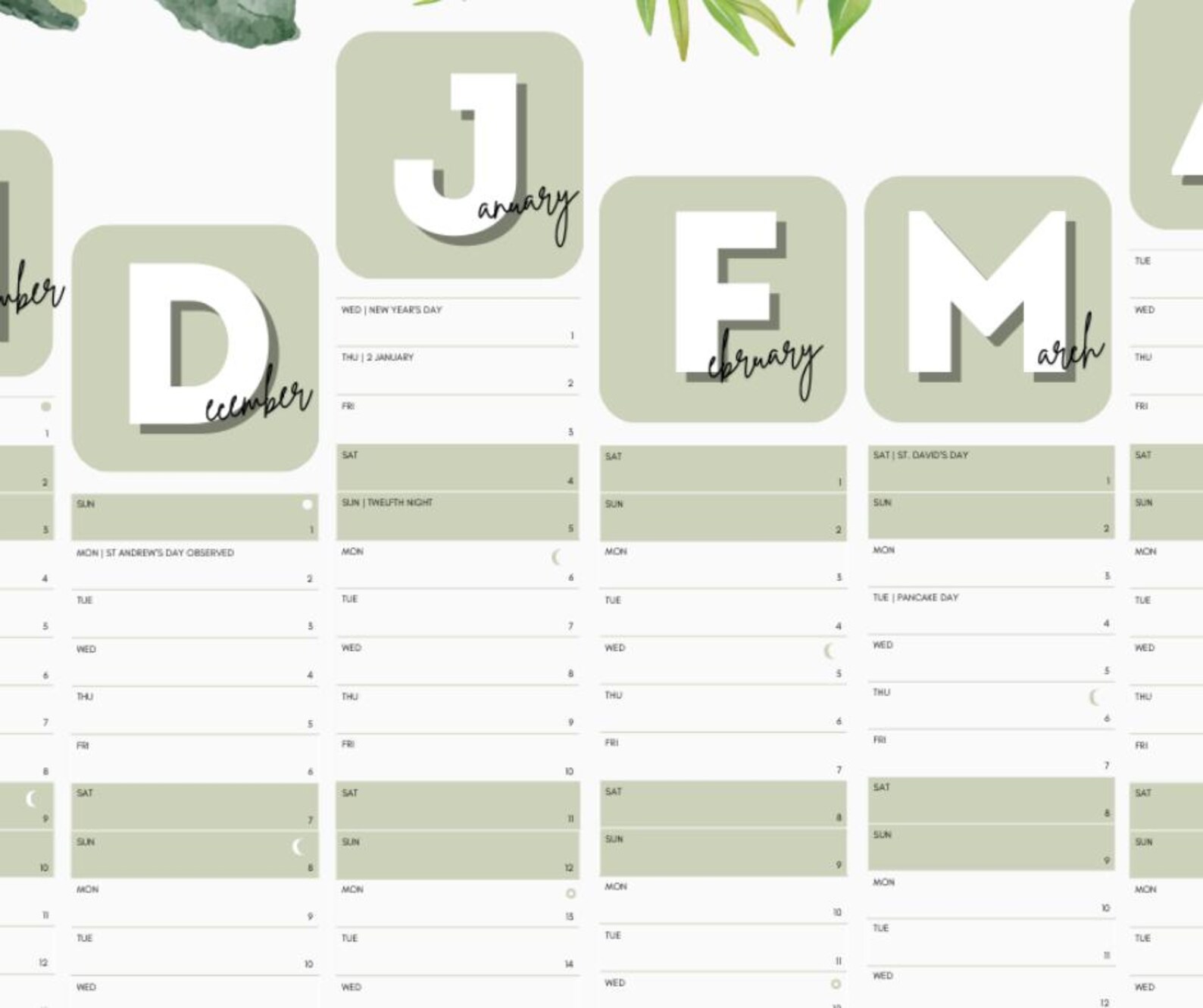 Academic Minimalist Calendar 2024-2025 Elegant A2 Wall Planner With ...