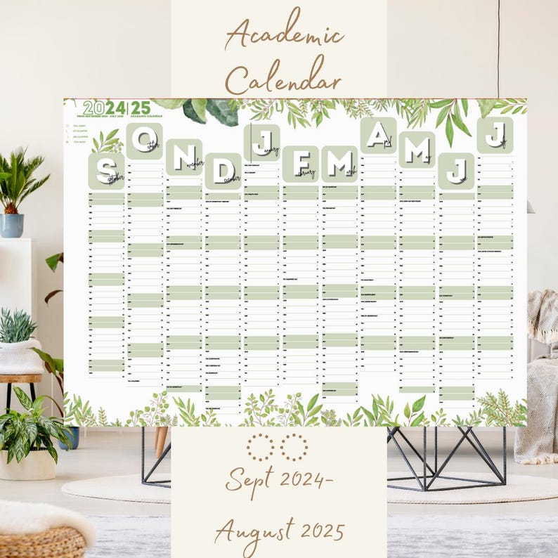 Academic Minimalist Calendar 2024-2025 Elegant A2 Wall Planner With ...