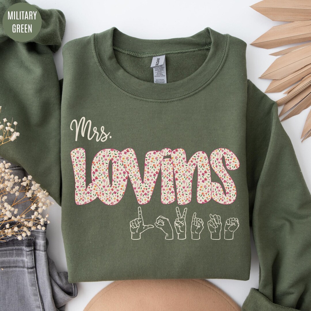 Personalized Sign Language SLP Sweatshirt, Custom Name Hand Sign Shirt ...