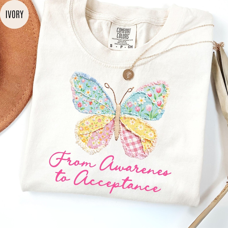Autism Mom Shirt, From Awareness to Acceptance Tee, Faux Patchwork ...