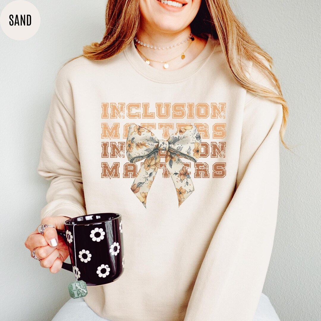 Inclusion Matters Autism Sweatshirt for Autism Mom, Coquette Bow ...
