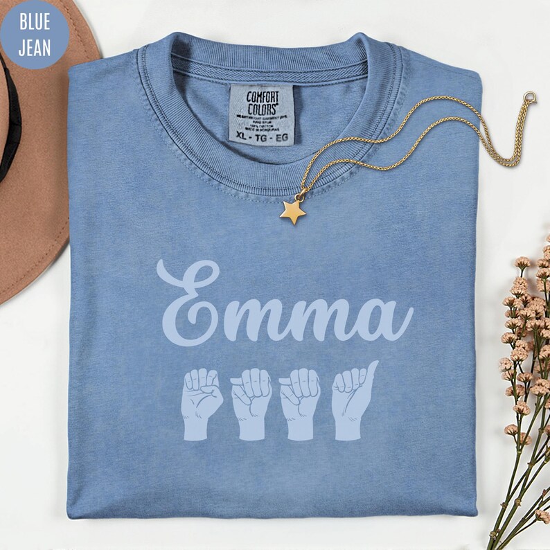 Personalized Sign Language Shirt, Custom Name Hand Sign T-shirt for ...