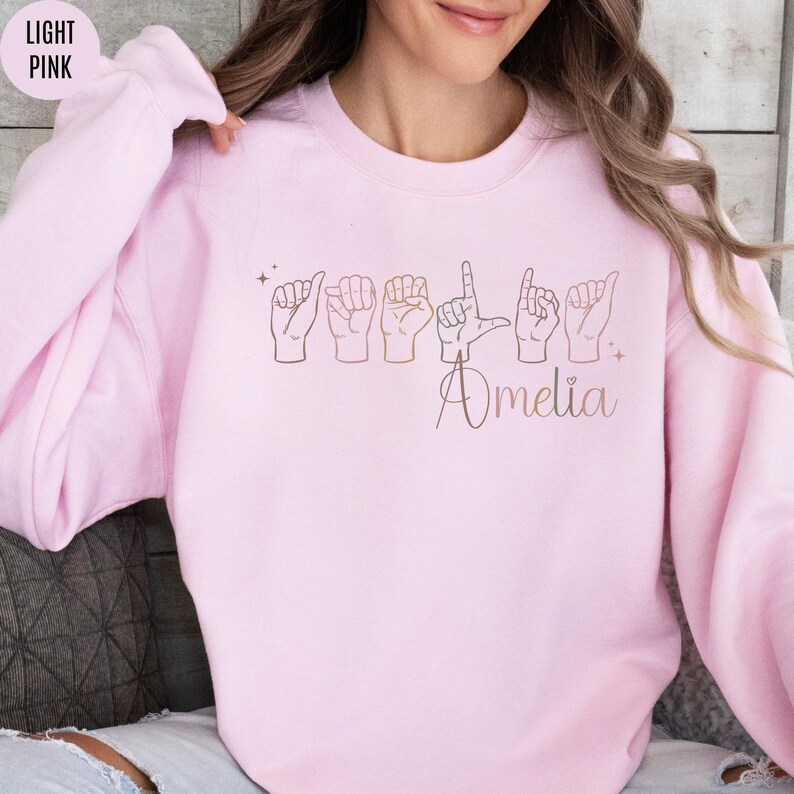 Personalized Sign Language Shirt for SLP, Custom Hand Sign Sweatshirt ...