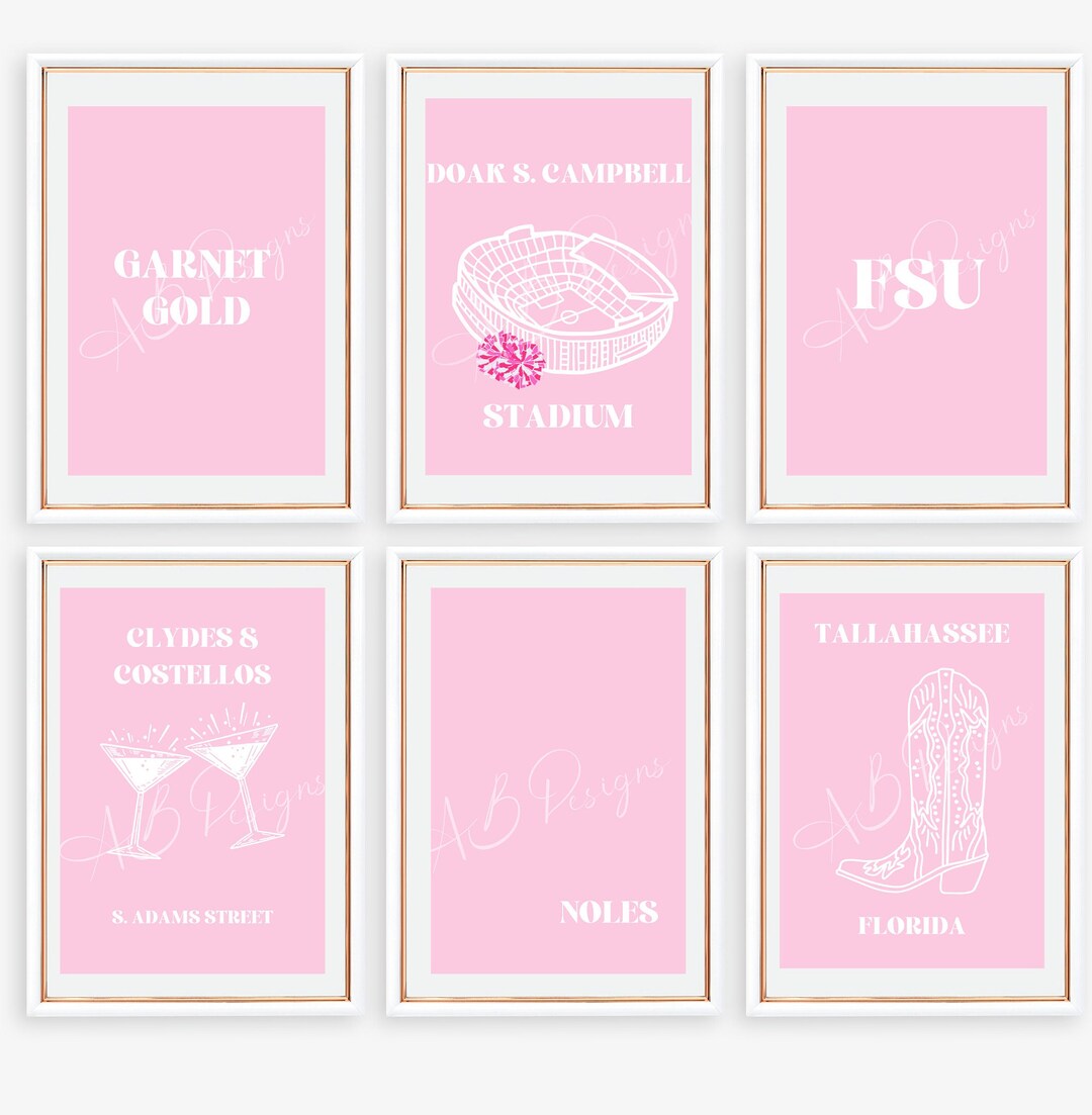 College Prints Florida State Wall Prints College Wall Art Trendy Prints ...