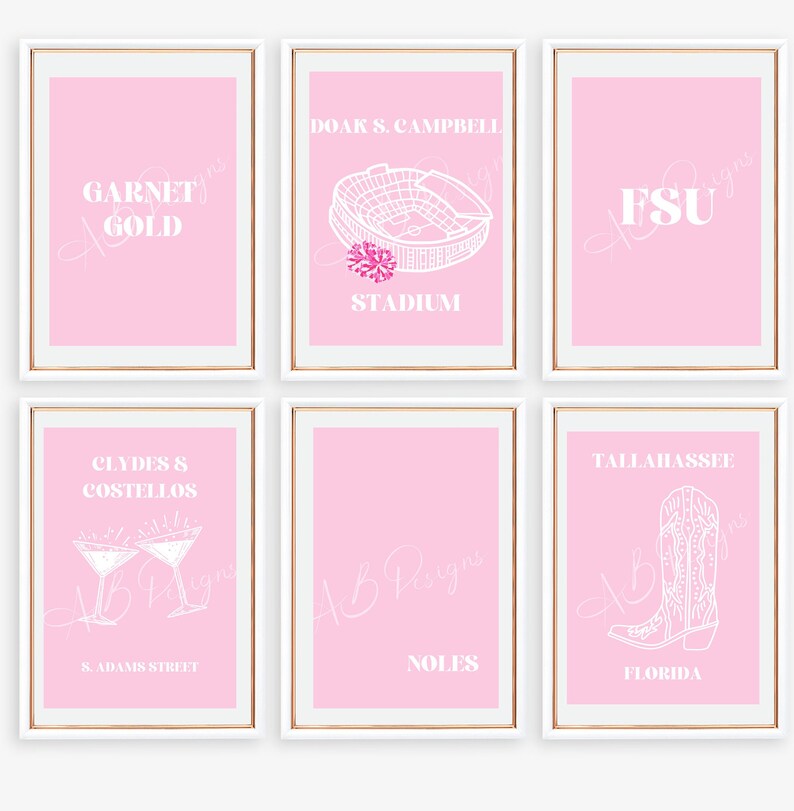 College Prints Florida State Wall Prints College Wall Art Trendy Prints ...