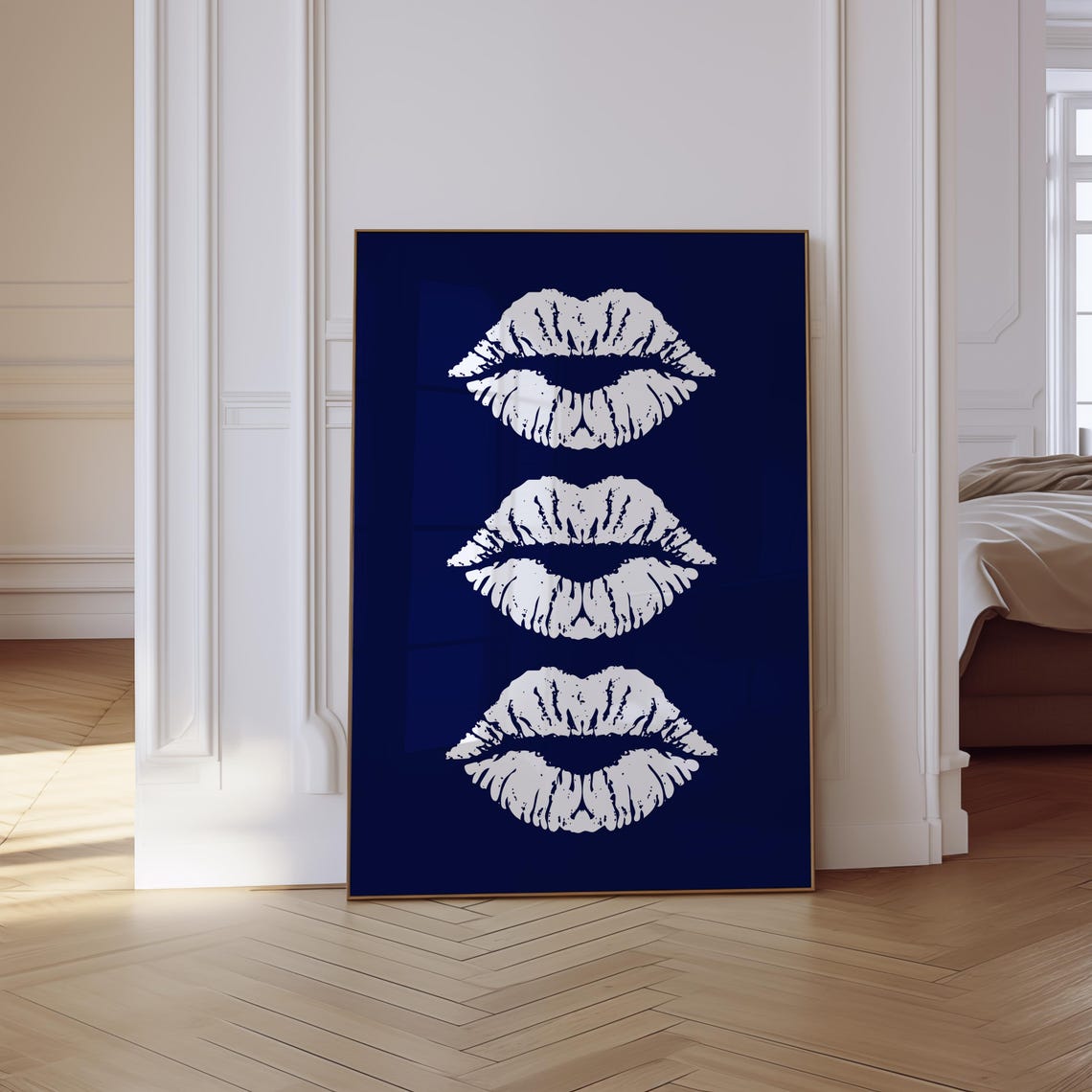 Navy Wall Art Navy Prints Set Retro 8 Ball Poster Navy Blue Cheetah ...