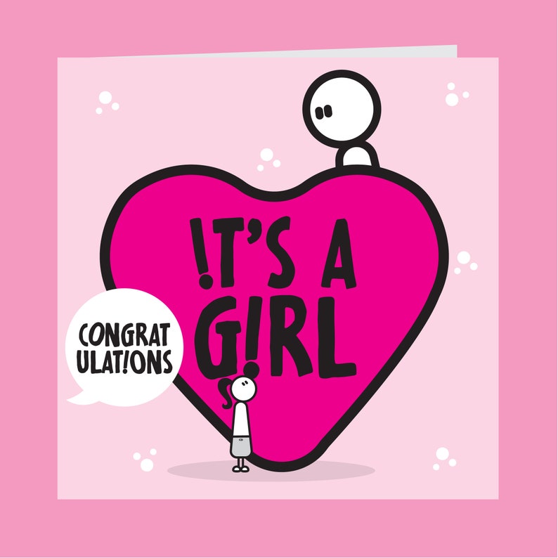 Its A Girl Card - Etsy