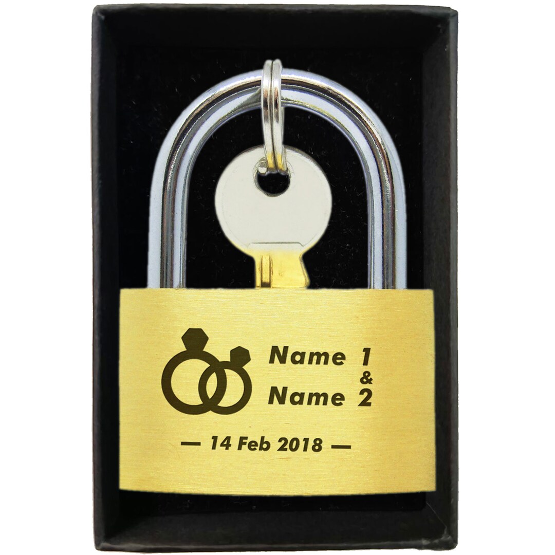 Personalized Love Lock With Two Names Wedding Anniversary Gift Present ...
