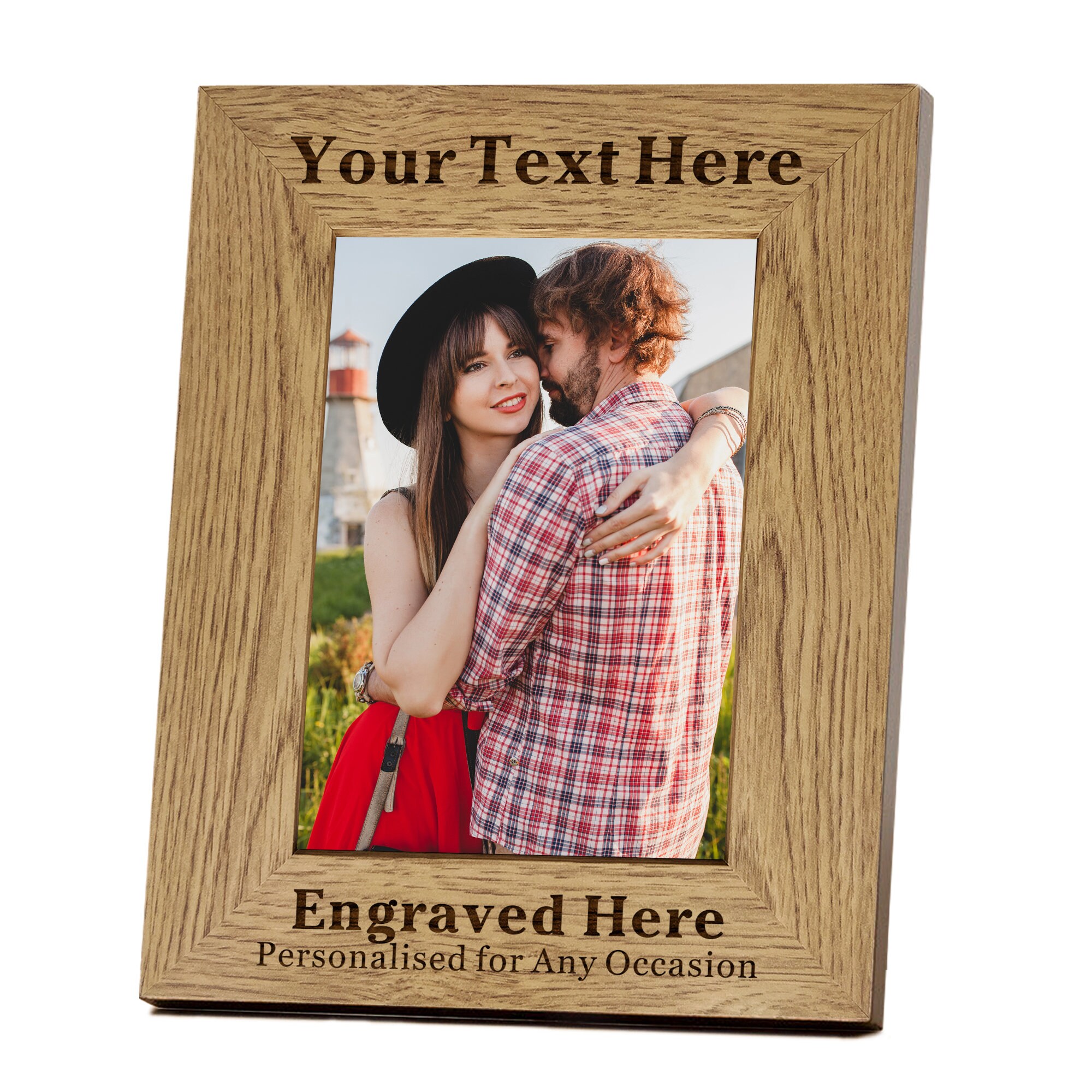Personalized Picture Photo Frame Laser Engraved Wood Frame 7"x 5 ...